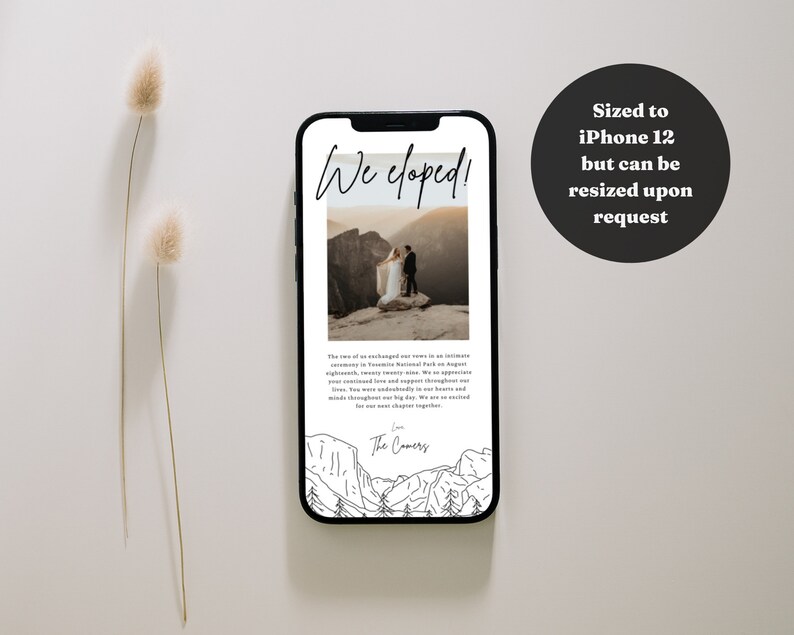 Yosemite Elopement Announcement: Animated GIF, Editable Template (canva ...
