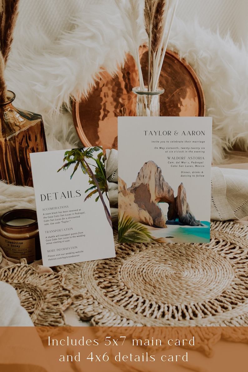 PAOLA Cabo Wedding Invitation Cabo San Lucas Elopement - Etsy