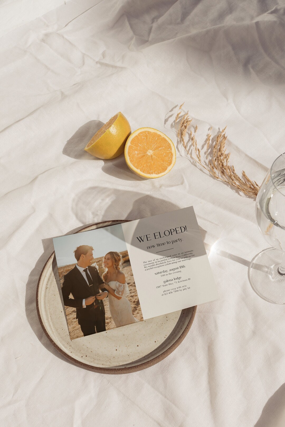 ARIA Modern Elopement Party Invitation | Simple Elopement Party ...