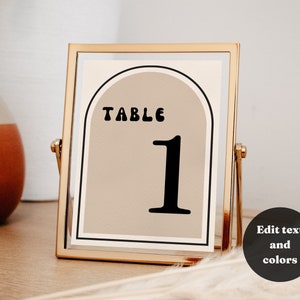 CLEO Retro Wedding Table Numbers | Retro Table Numbers | 70s Wedding or ...