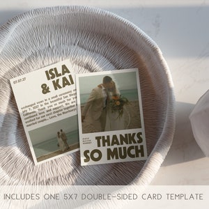 ISLA Simple Photo Thank You Card | Retro Wedding Thank You Card ...