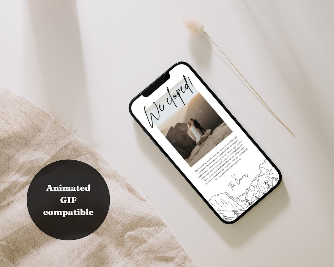 Yosemite Elopement Announcement: Animated GIF, Editable Template (canva ...