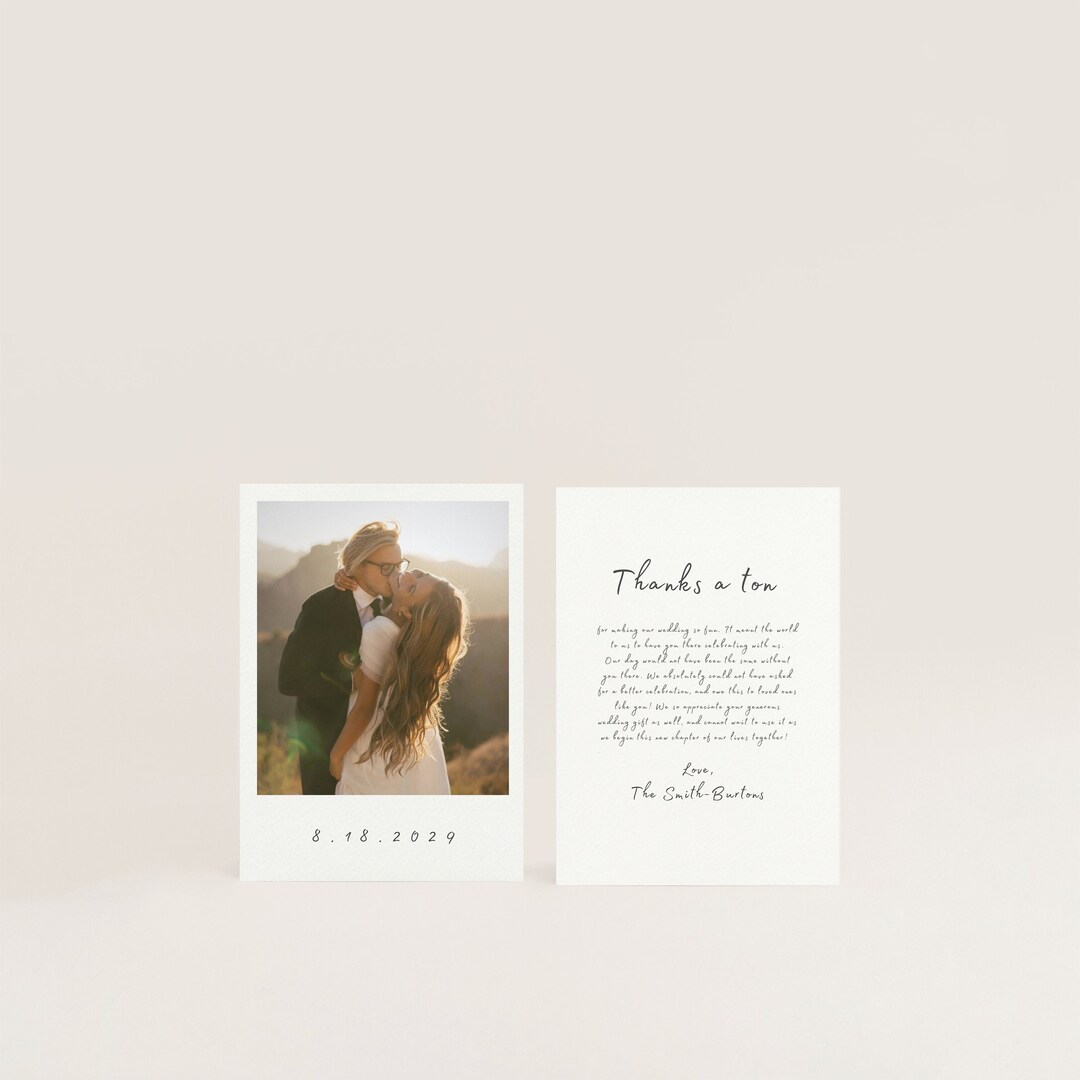 ANNA Instant Photo Thank You Card | Wedding Thank You Card | Instant ...