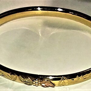 Vintage Estate Gold Filled Bangle W Flower & Hand Engraving! - Etsy