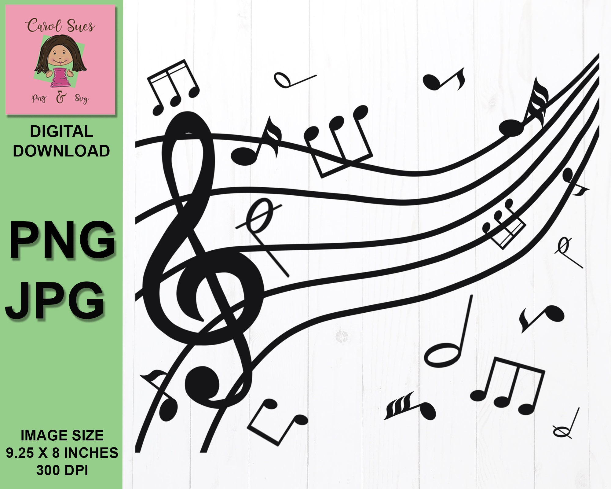 Music Notes Tumbler Png Files for Sublimation Designs Downloads, 20 Oz ...