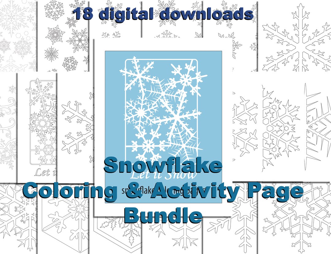 Snowflake Coloring Pages for Kids Winter Snowflake Diy - Etsy