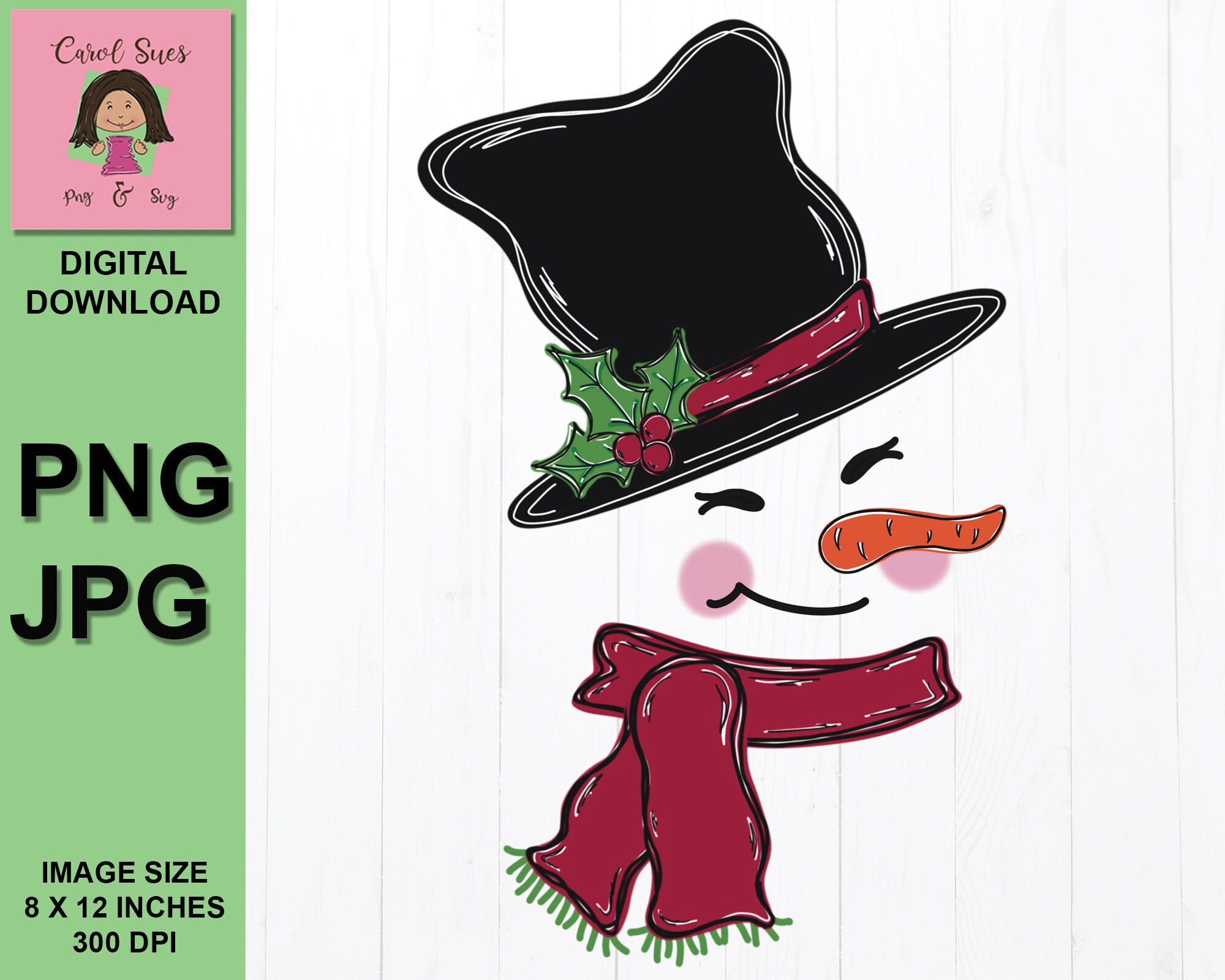 Snowman Face Png Files Sublimation Designs Downloads, Snowman Png for ...