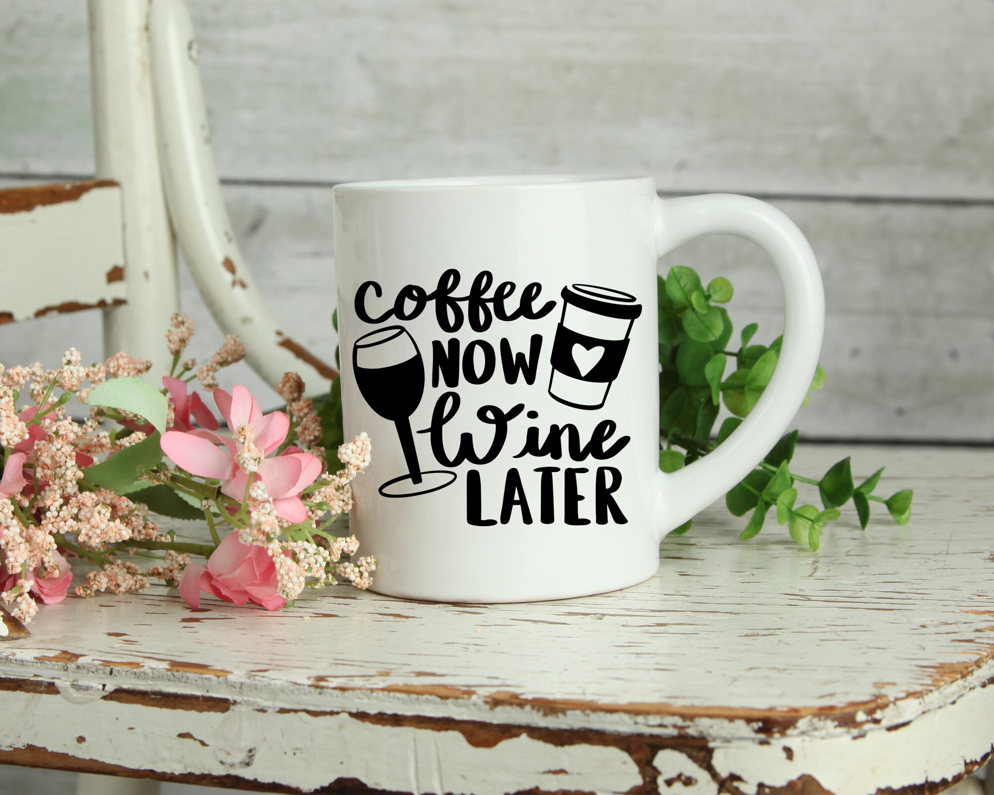 Coffee Now Wine Later Svg File, Coffee Wine Svg, Tshirt Svg Designs ...