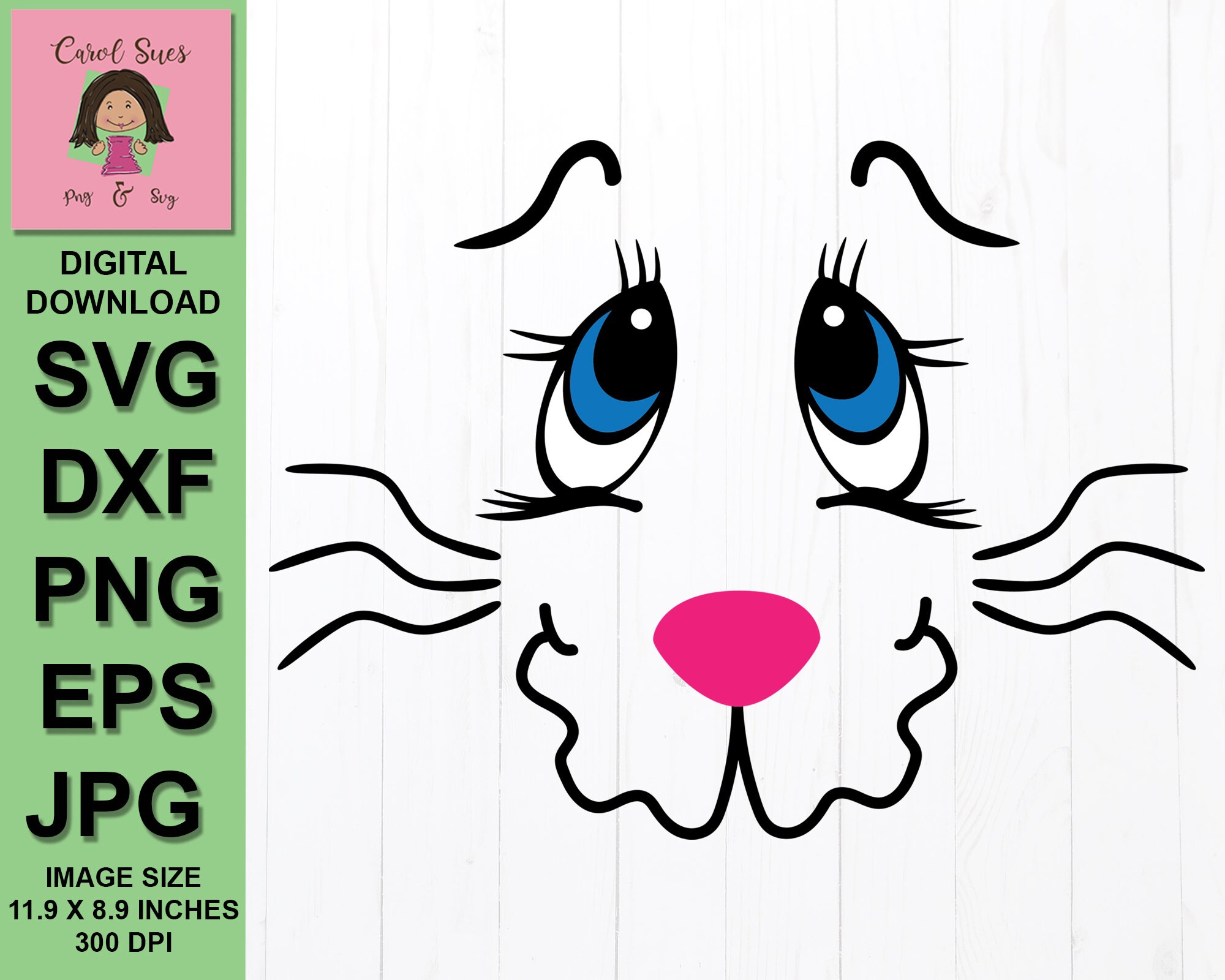 Easter Bunny Face Svg Files for Cricut Bunny Svg Bunny Png | Etsy
