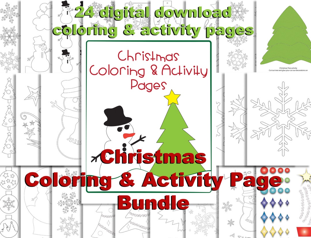 Christmas Coloring and Activity Pages for Kids Christmas - Etsy