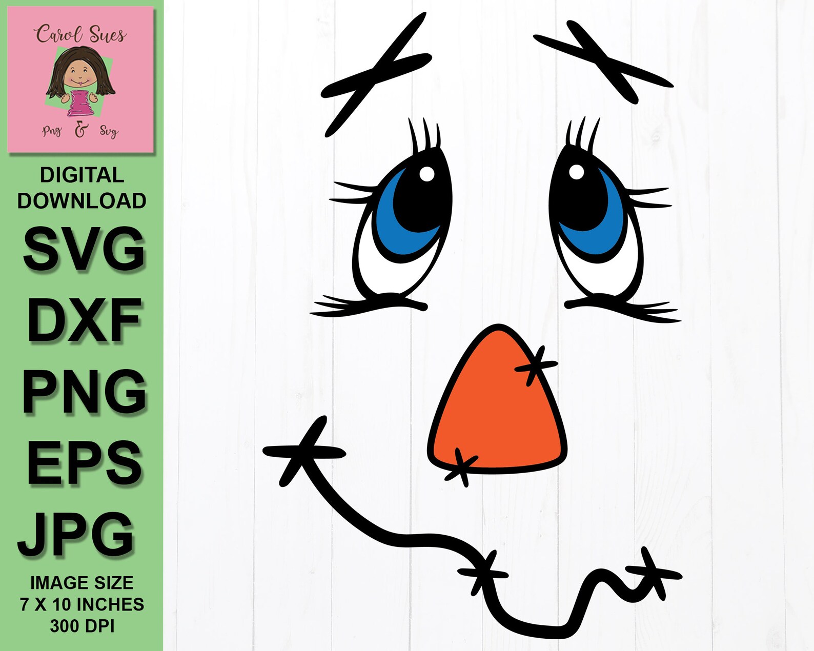 Scarecrow Face Svg Files for Cricut, Scarecrow Png File Sublimation ...