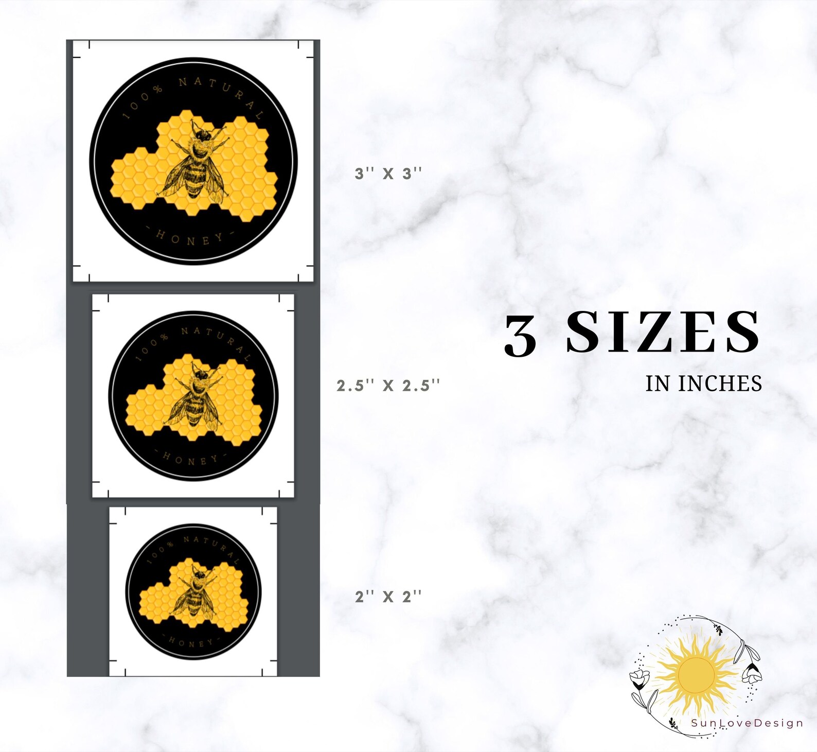 Circle Honey Bee Label Template | Jar Label/ Sticker Template ...