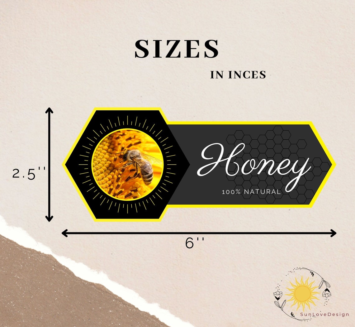 Honey Bee Label Template | DIY Jar Labels | Bee Label | Modern ...