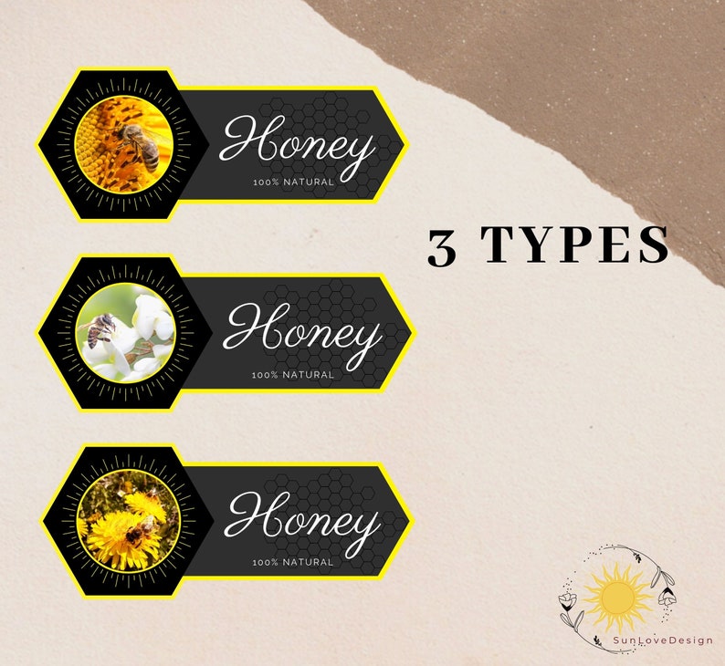 Honey Bee Label Template | DIY Jar Labels | Bee Label | Modern ...