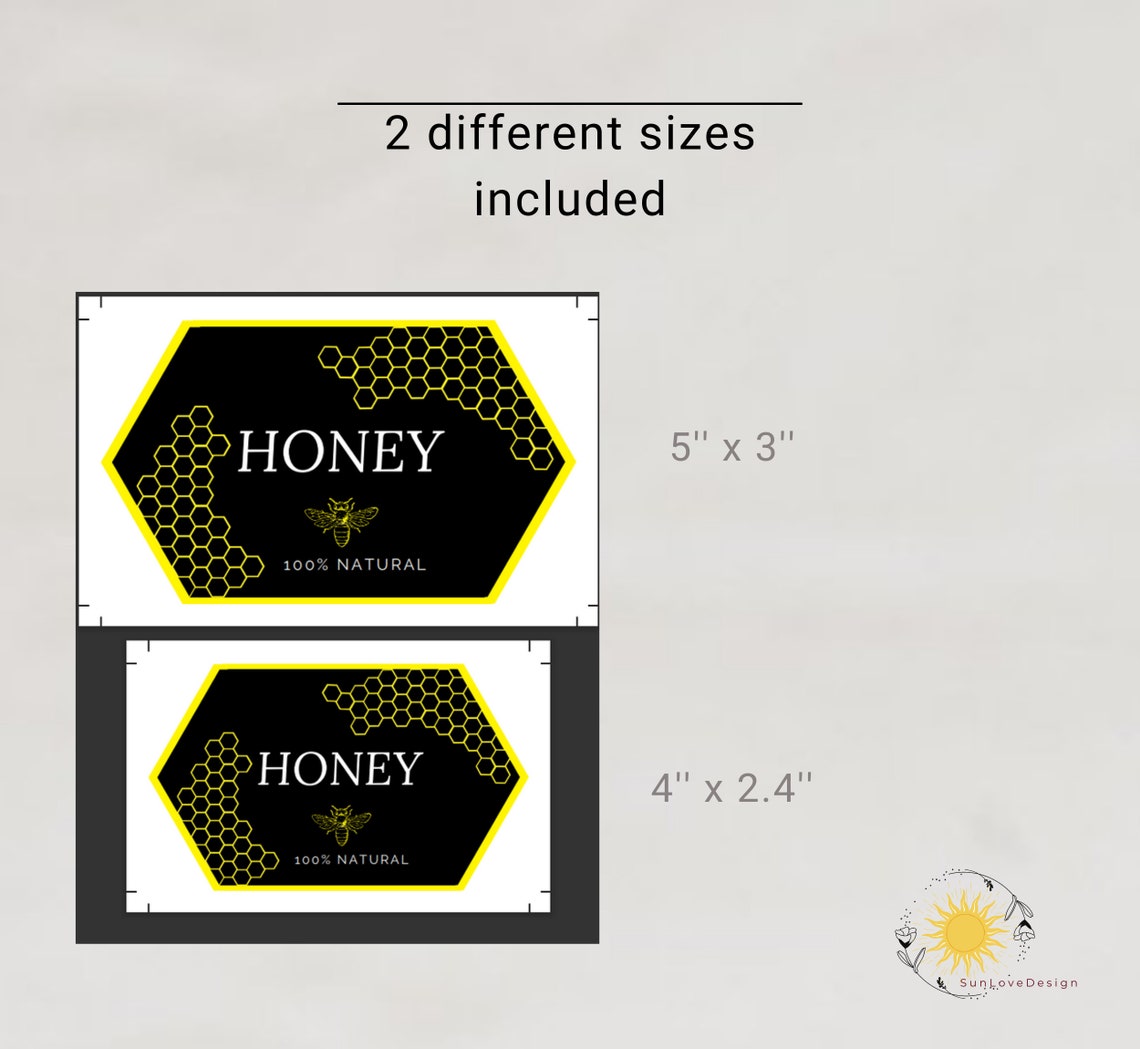 Honey Bee Label Template | Jar Label/ Sticker Template | Printable ...