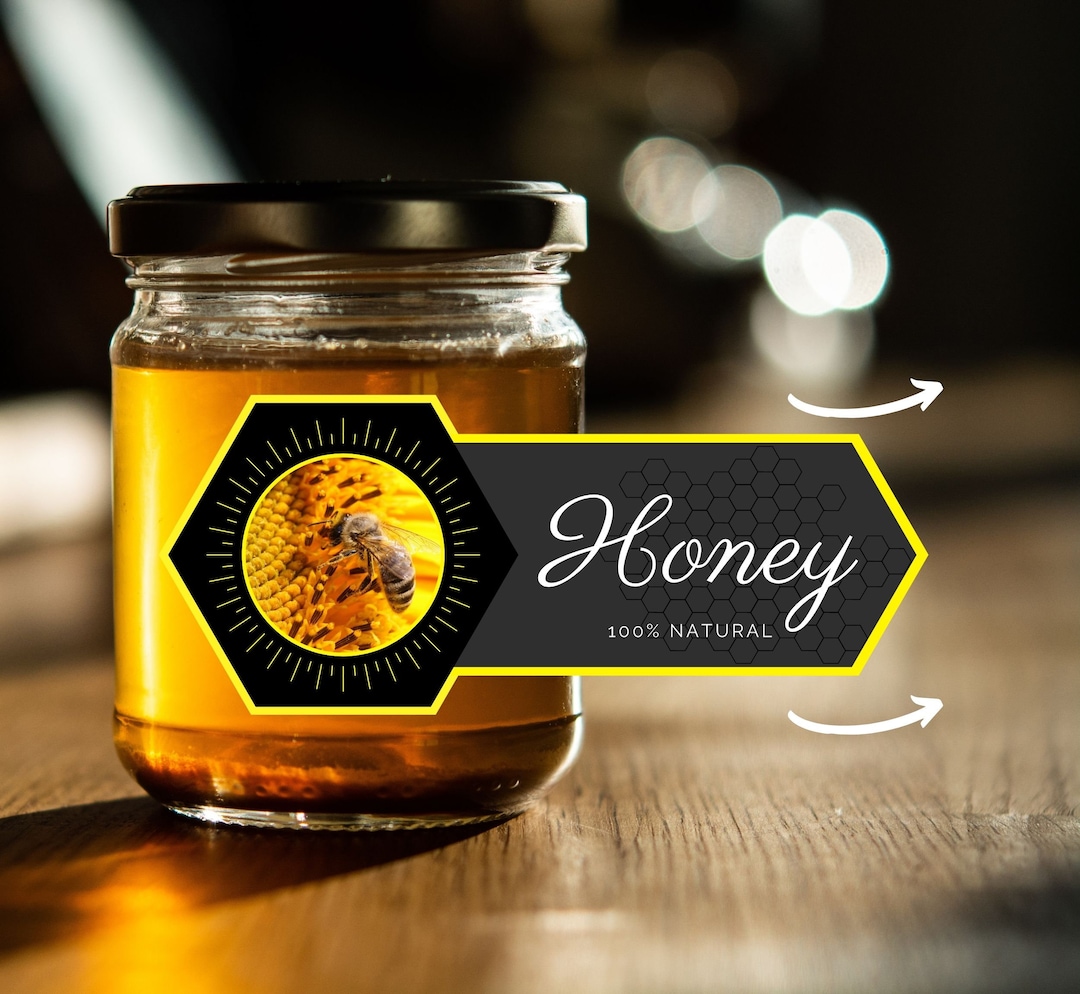 Honey Bee Label Template | DIY Jar Labels | Bee Label | Modern ...