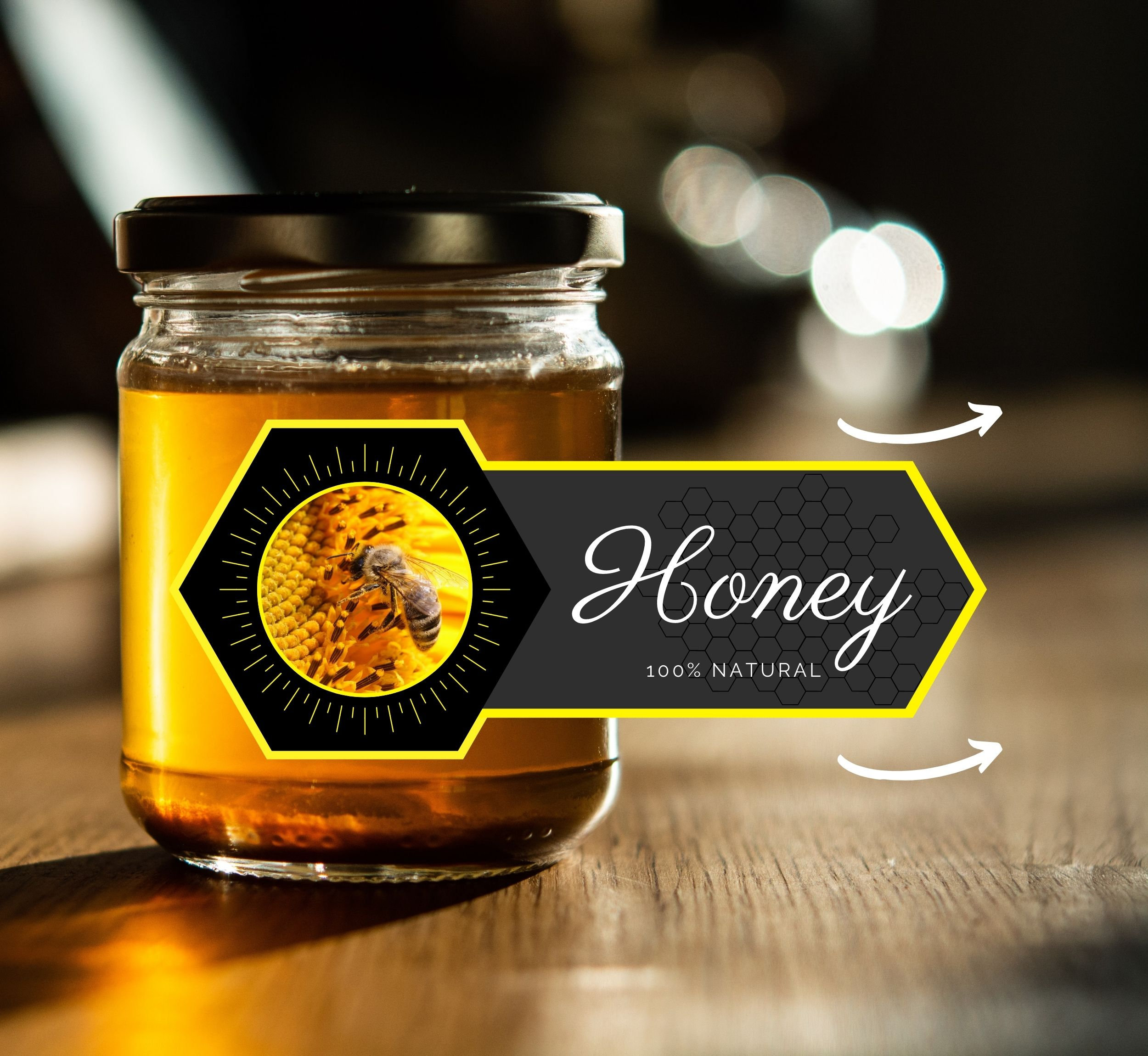 Honey Bee Label Template | DIY Jar Labels | Bee Label | Modern ...