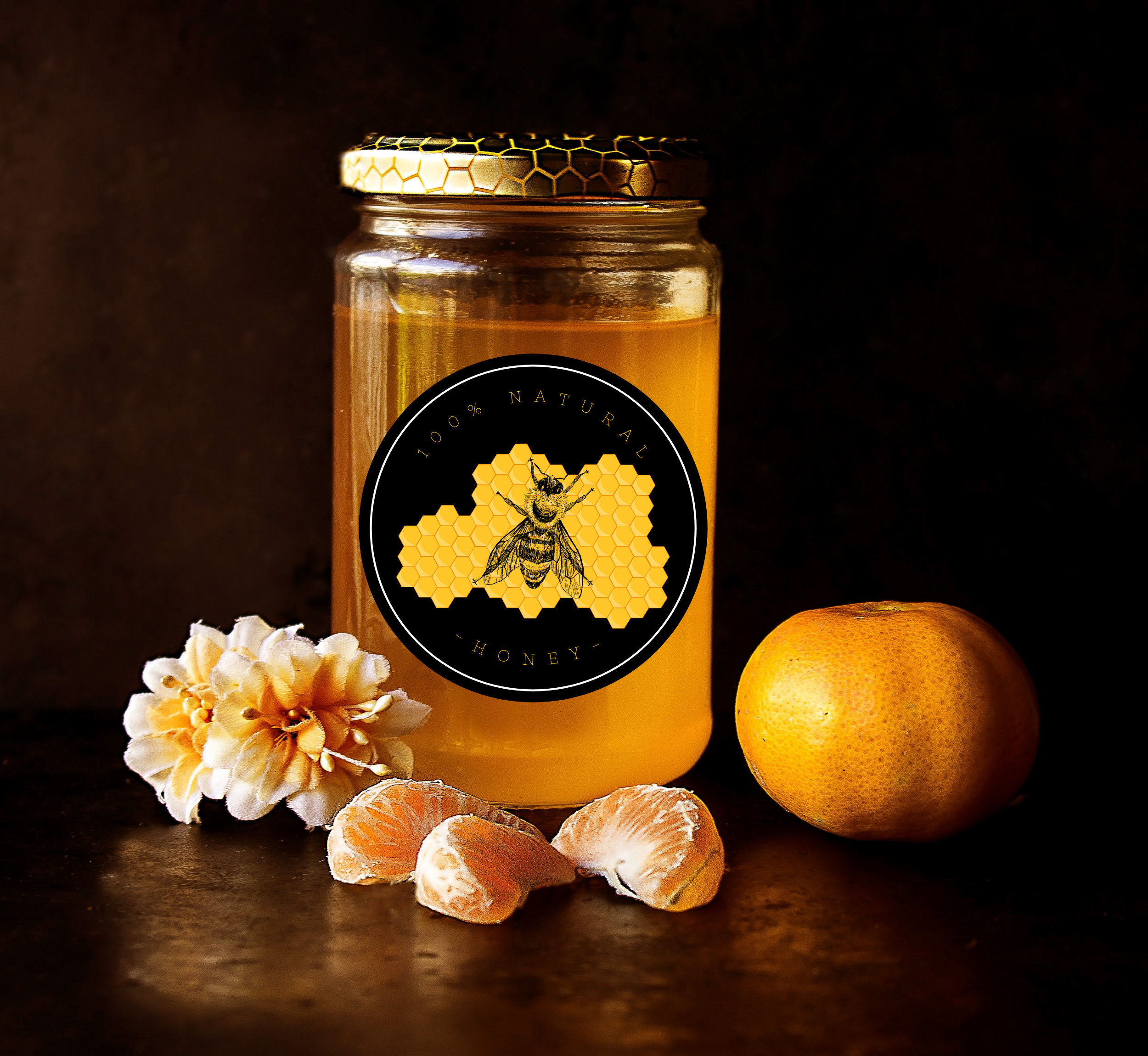 Circle Honey Bee Label Template | Jar Label/ Sticker Template ...