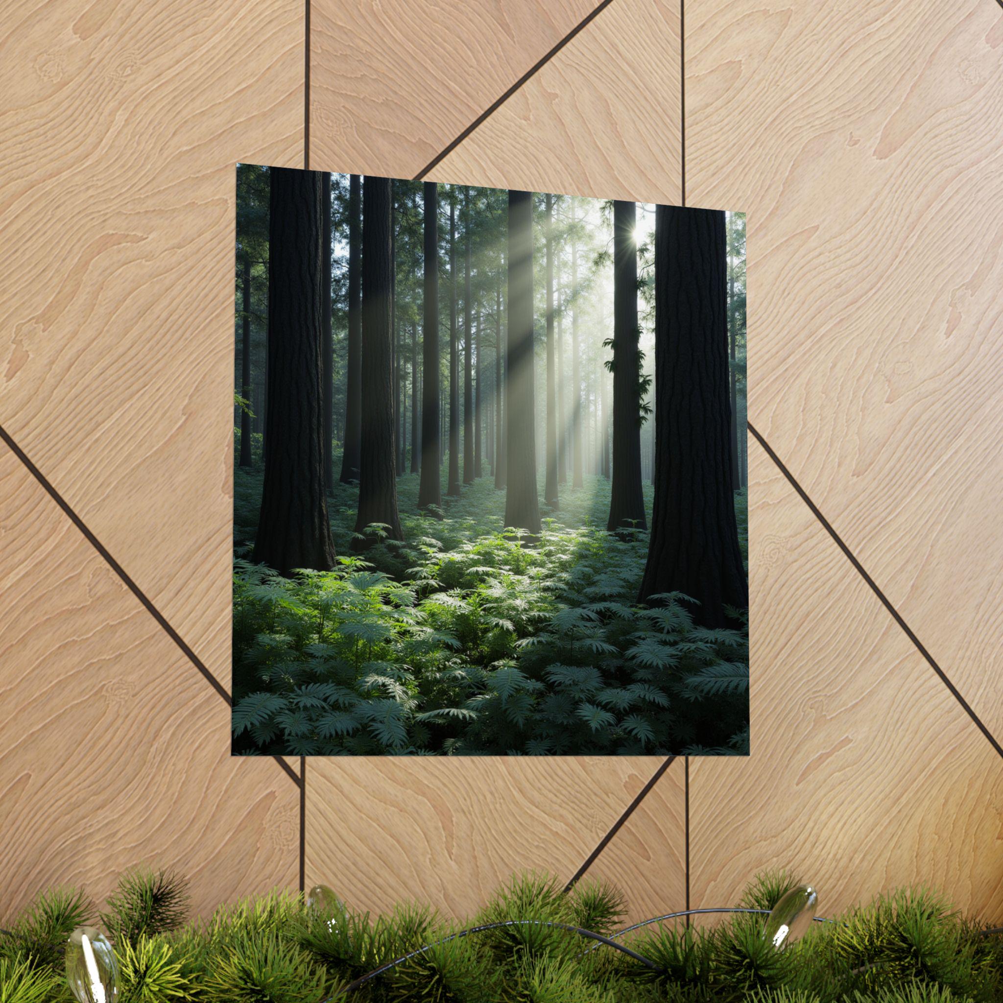 Forest Canopy Matte Vertical Posters, Redwood Trees Nature Wall Art ...
