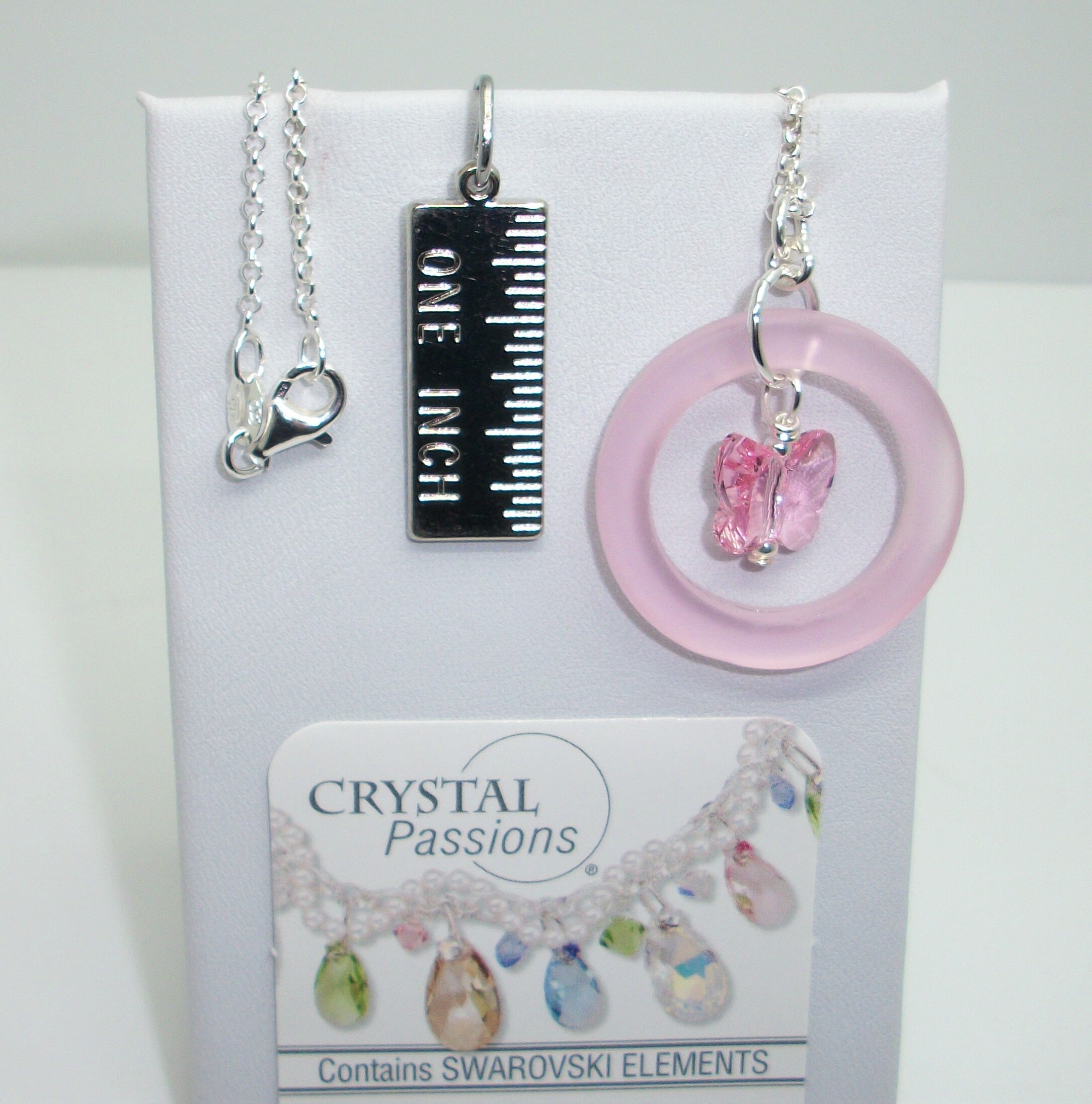 Swarovski Pink Crystal Butterfly Necklace Pink Sea Glass - Etsy