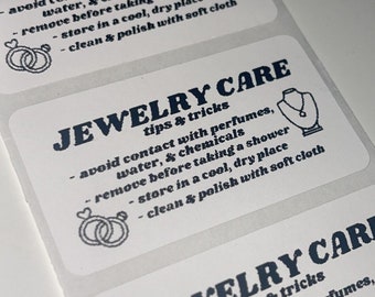 Jewelry Care Stickers Small Business, Jewelry Packaging, Ring Care ...