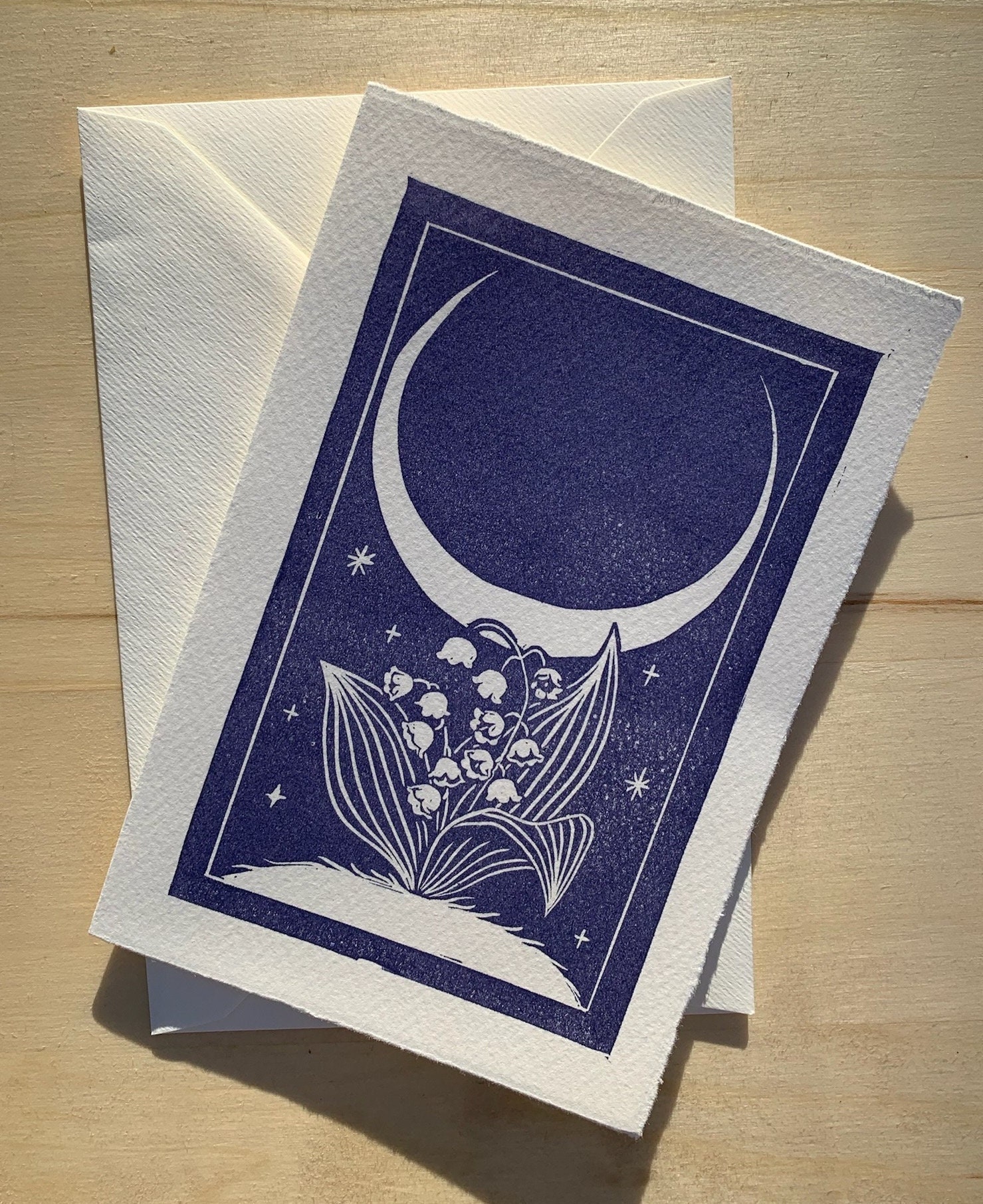 Lily of the Valley Linocut Greeting Card - Etsy