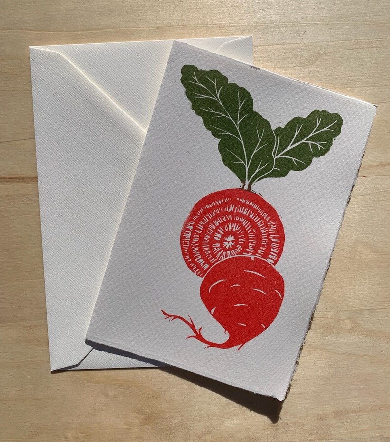 Beet Linocut Greeting Card - Etsy