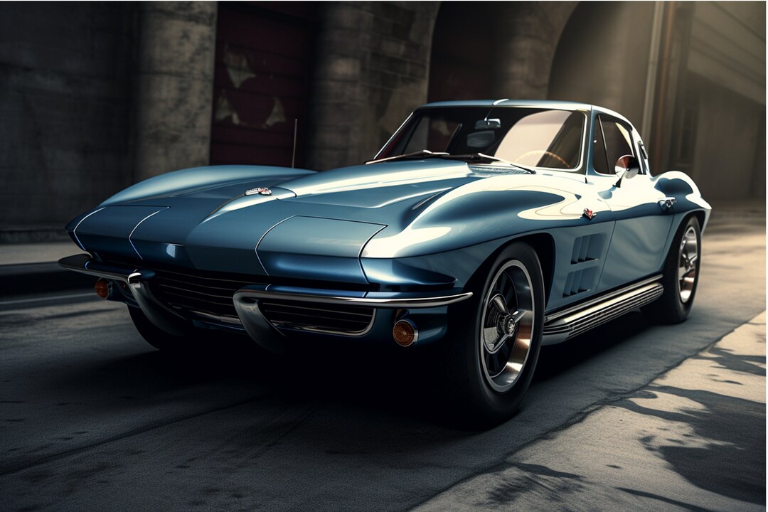 Ai-generated Wall Art, Car Lover, 1964 Corvette Stingray Picture 3 ...