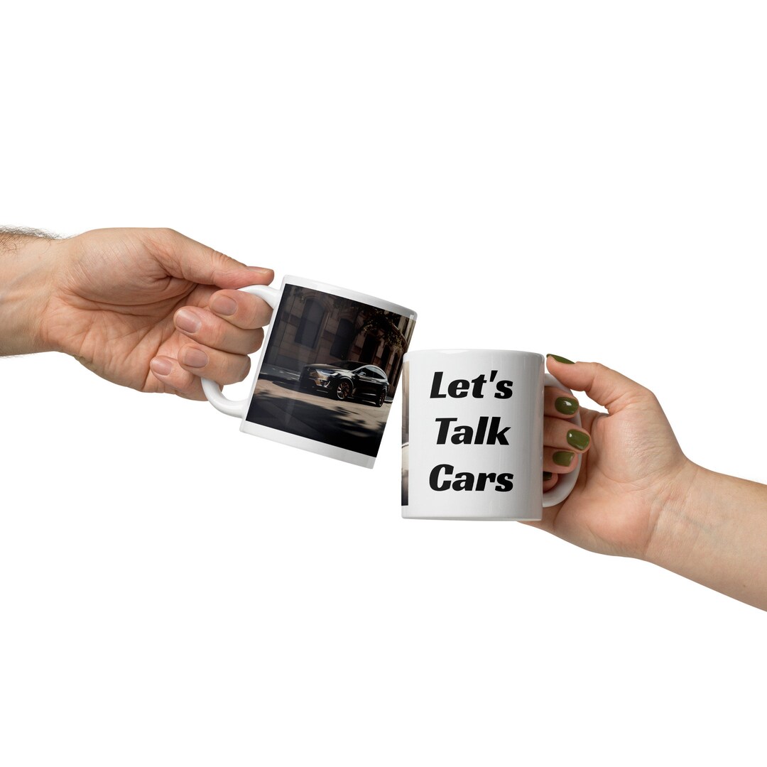 Car Lovers White Glossy Mug Let's Talk Cars Tesla Model - Etsy