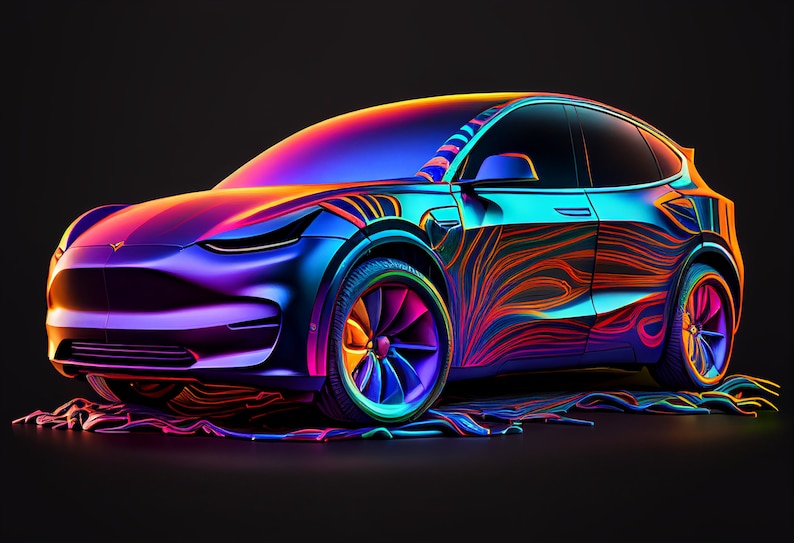 Buy Wall Art, Car Lover, Tesla Model Y , Frametv, Printable, Desktop ...