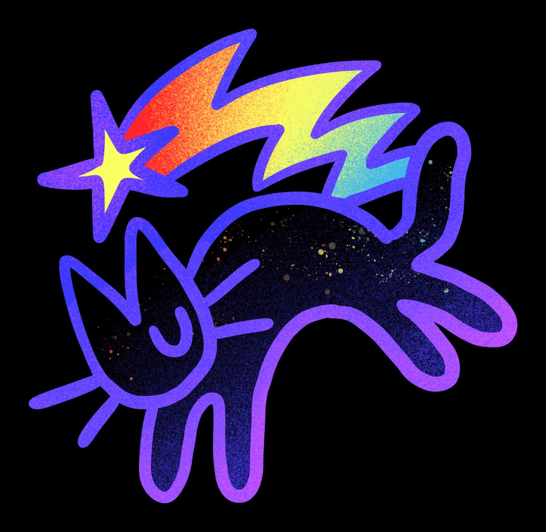 Made-to-order Print 0204: Comet Cat - Etsy