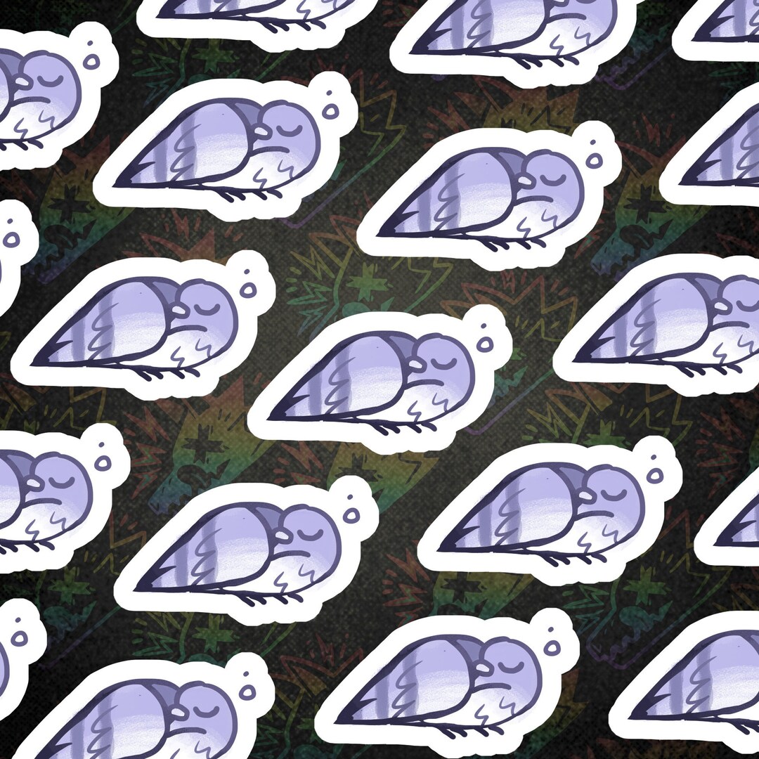 Made-to-order Sticker 0149: Sleeping Pigeon - Etsy