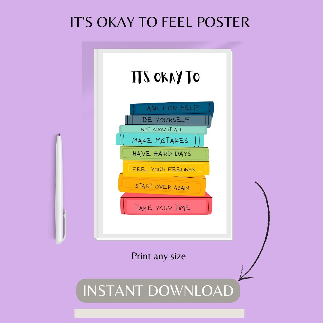 It's Okay to Not Be Okay Poster Classroom Decor - Etsy