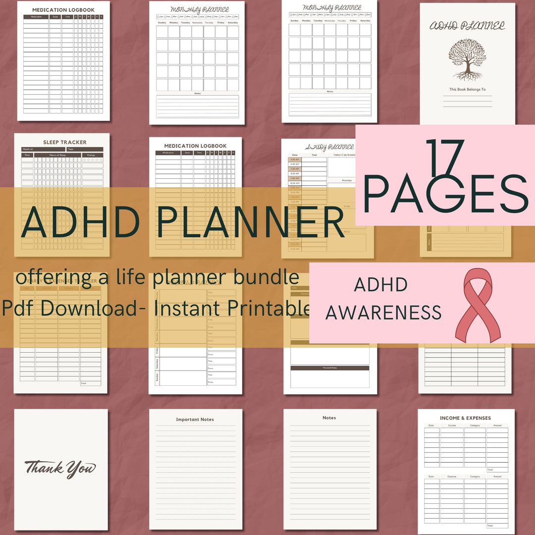 Adhd Digital Planner Planner for Enhanced Focus Empowering - Etsy