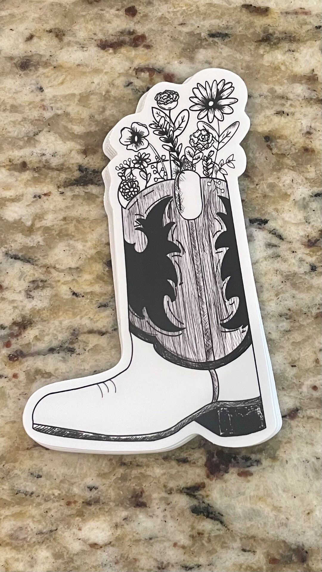 Cowboy Boot Vinyl Sticker - Etsy