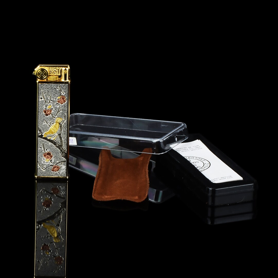 Mini Premium Vintage Classic Lighter Refillable 24K Original Chokin Art ...
