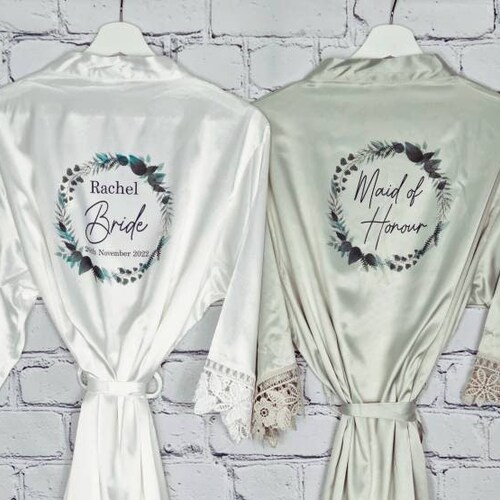Sage Green Lace Bridesmaid Robes Bridesmaid Gifts Bridal - Etsy