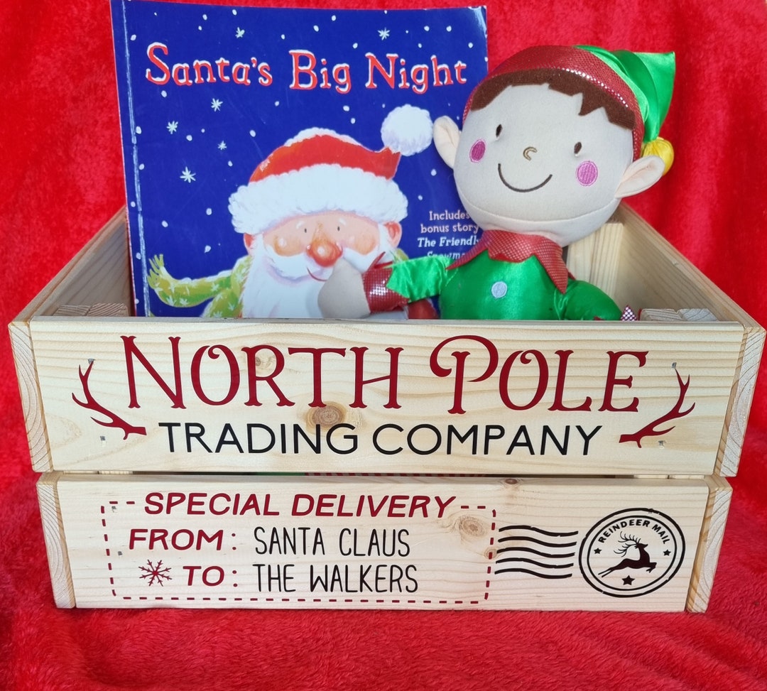 Family Christmas Eve Box, Personalised North Pole Christmas Eve Crate ...