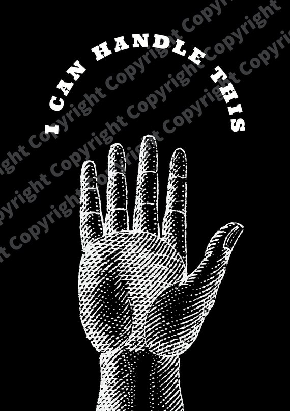 Hand quote digital wall art print black A3 30x42 cm Digital Prints Art ...
