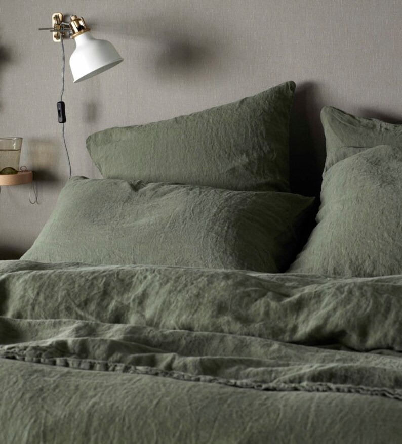 Linen 100% Pure Olive Green Duvet Cover Comforter Duvet Cover - Etsy