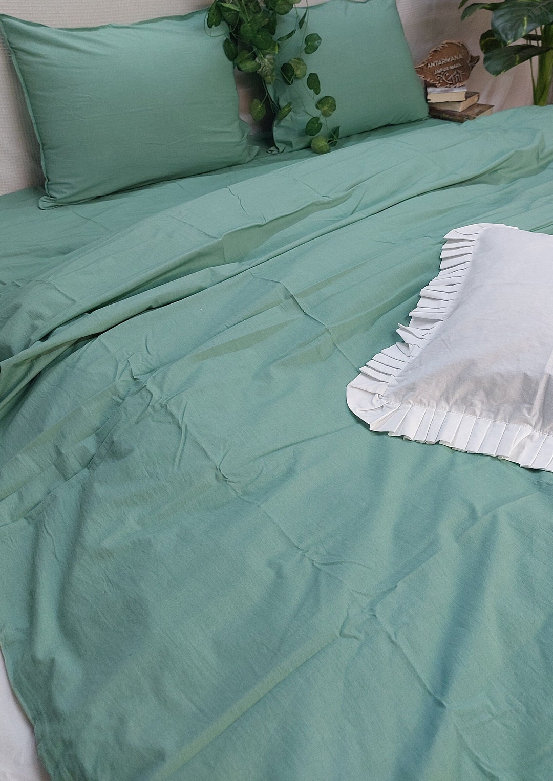 Linen 100% Mint.green Duvet Cover Comforter Duvet Cover Handmade Quilt ...