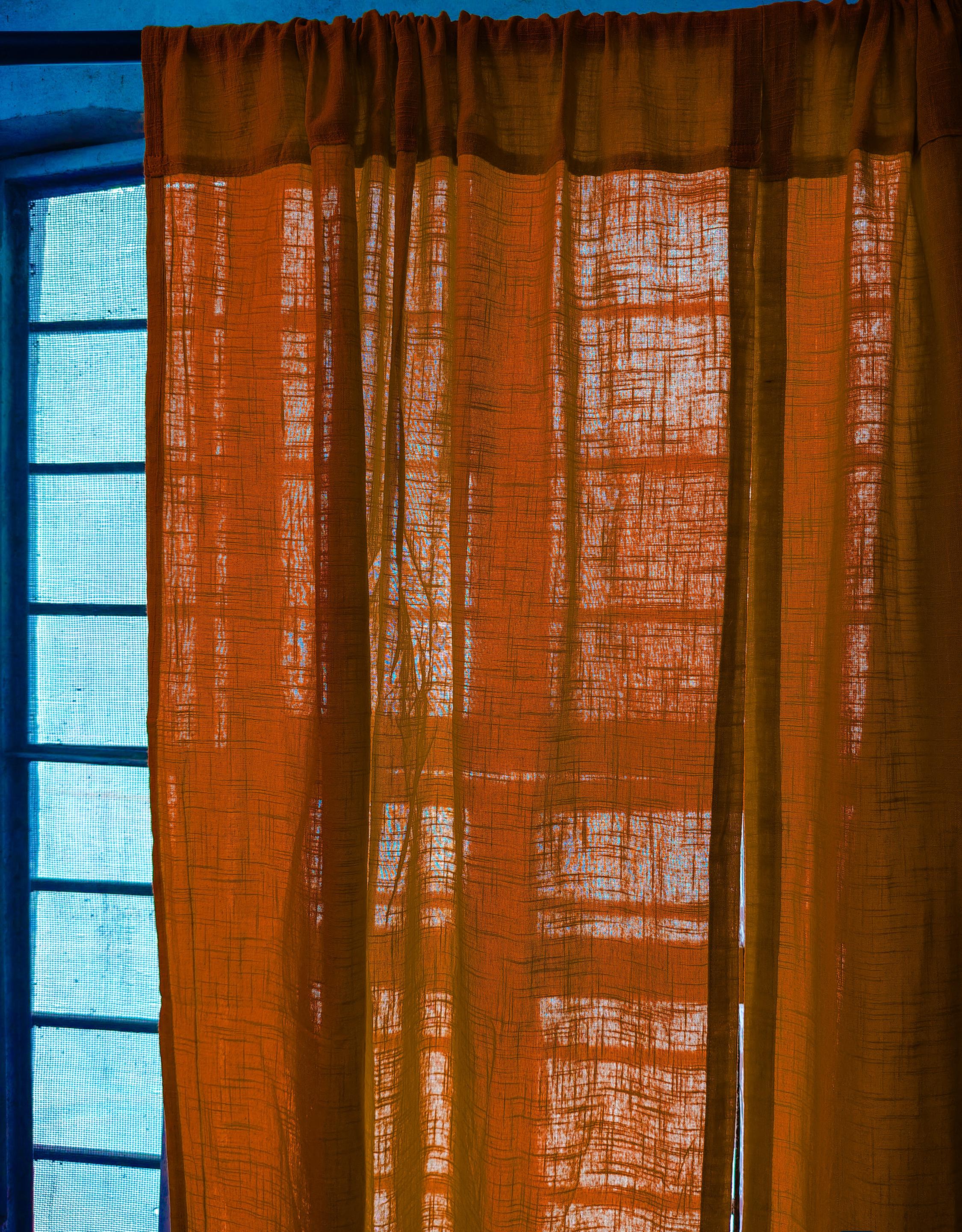 Musterd Color Washed Cotton Curtain/2 Panel Handmade Boho Curtains/rust ...