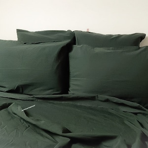 Linen 100% Pure/ Army Green Color Washed Cotton Duvet Cover With ...