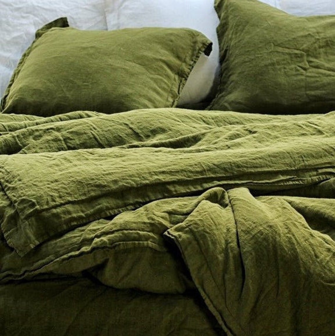 Linen 100% Pure Moss Green Duvet Cover Comforter Duvet Cover - Etsy