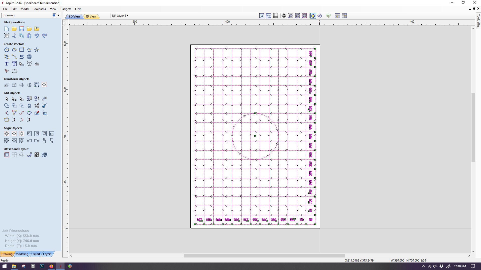 Aspire Vectric CNC Spoilboard Grid Alignment Engraving CRV3D - Etsy