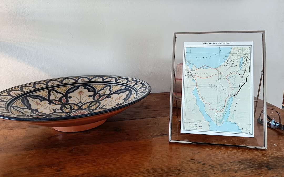 Framed Historic Map | Exodus & Route of Children of Israel to the ...