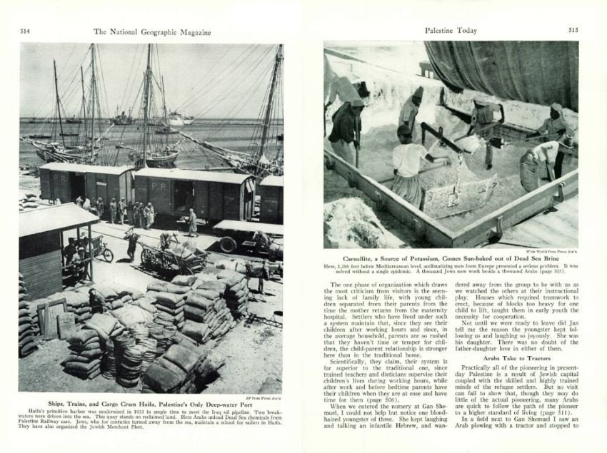 Original 1946 National Geographic Magazine Palestine Today Pre-state ...