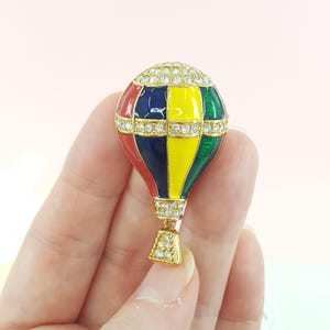 Attwood and Sawyer Swarovski Crystal Hot Air Balloon Brooch | Gift ...