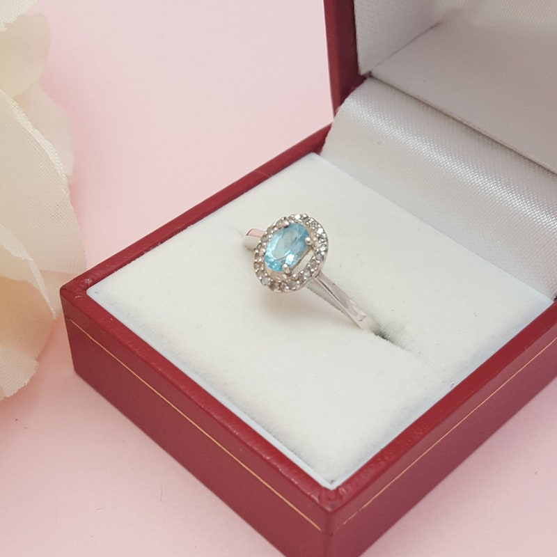 Tourmaline Cluster Halo Ring - Etsy UK