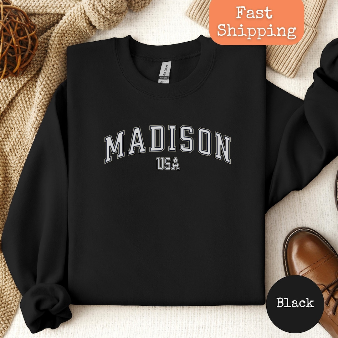 Madison Wisconsin Hoodie Sweatshirt Wisconsin Statehood - Etsy